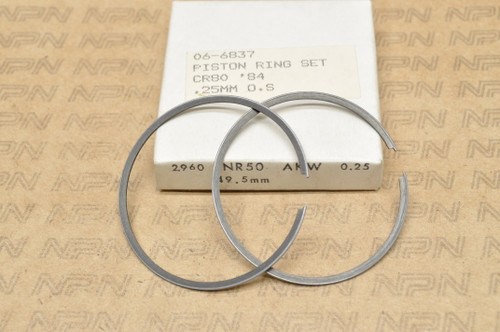 NOS Honda 1982-84 CR80 R Rocky .25 Oversize Piston Ring Set 130A2-GC4 ...