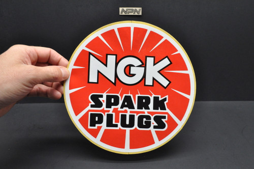 Vintage NOS NGK Spark Plugs Decal 8" Circle Sticker Honda Motorcycle ...