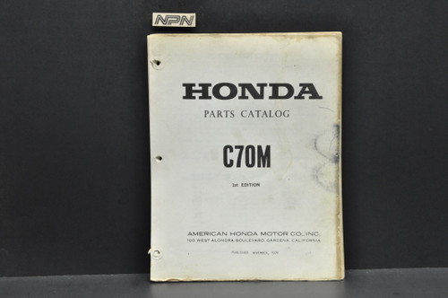 Vintage 1970-71 Honda C70 M K0 Honda 70 Parts Book Catalog Diagram Manual - NOS Parts NOW