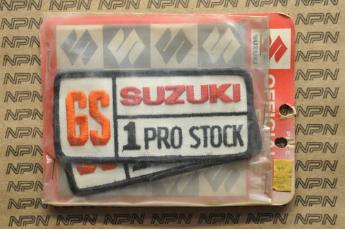 VTG NOS Suzuki OEM GS Pro Stock Racing Patches x2 Embroidered Dealer ...