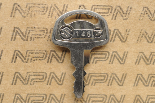 NOS Suzuki Motorcycle Ignition Lock Double Groove Key # 146 - NOS Parts NOW