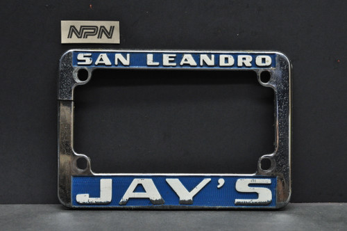 Vintage San Leandro Jay's Motorcycle License Plate Frame Diecast CA ...