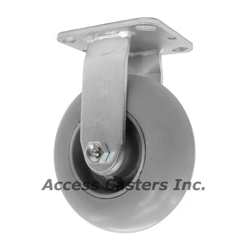 AC1626-R 6 Inch Rigid Caster with Balloon Cushion Wheel for Luggage Carts