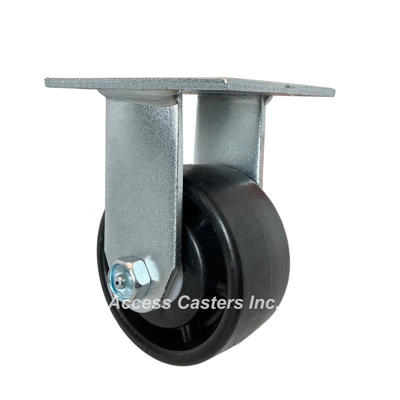 4DPOR 4" x 2" Rigid Caster, Polyolefin wheel