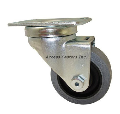 3" Anti-Static Swivel Plate Caster, Rubber on Polyolefin Wheel