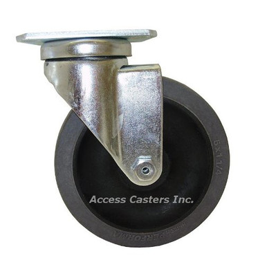 50AXYS 5" Anti-Static Swivel Caster, Rubber on Polypropylene Wheel