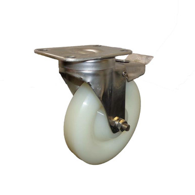 SSTL5NY 5" Stainless Steel Total Lock Caster with Nylon Wheel