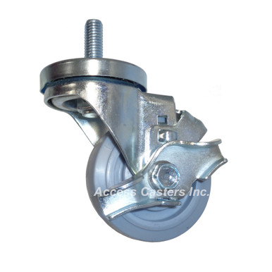 3PB2ISB 3" Threaded Stem Caster Non Marking Wheel with Brake