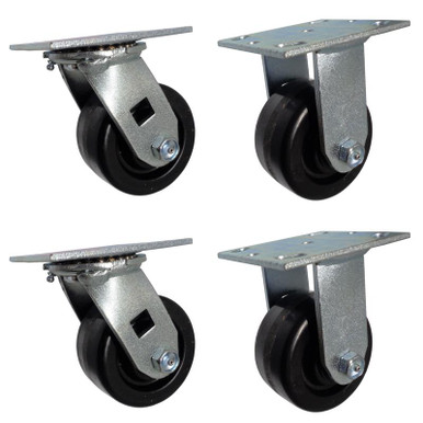4AEMH-SET 4 Inch Caster Set with Phenolic Wheels