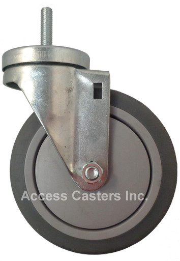 5DTPS38 5" Threaded Stem Caster Non Marking Wheel, 3/8"-16 x 1-1/2