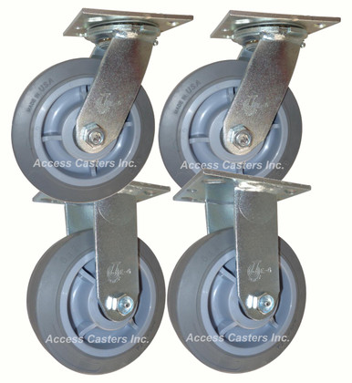 6SPDR-SET 6 Inch Caster Set with TPR Wheels