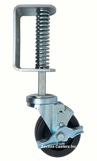 4PO-MD-GATE 4" Spring Loaded Gate Caster with Bracket