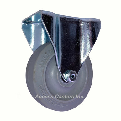 4P20PFR 4" Rigid caster with Colson 4" Performa rubber wheel