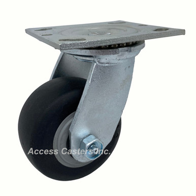 4XSBLKS 4" Swivel Caster with Black TPR Wheel