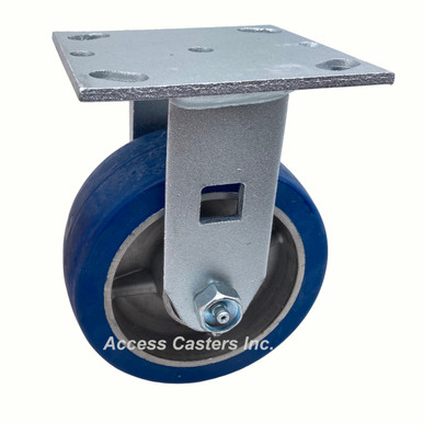 5DPABLR 5" Rigid Caster with Blue Polyurethane on Aluminum Wheel