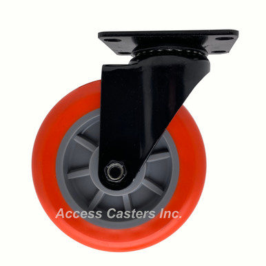 5D13EUBL-S 5" Swivel Caster with Black Finish, 5" x 2-2/4" bright ...