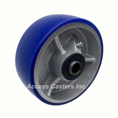 5CPI52 5" X 2" Blue polyurethane on Cast Iron Wheel