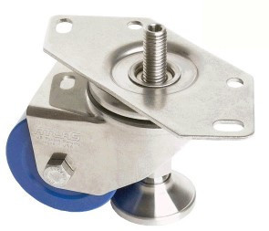LC525SS-CB-PXP/LV5013-SS-SX Stainless Steel Leveling Caster, Corner Bracket