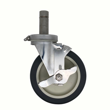 5MDBGSA-AC 5" Stainless Steel Wire Post Stem Caster with Brake
