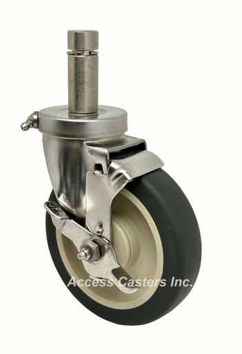 5MPBGSA-AC Premium Stainless Steel Swivel Caster with brake for Metro ...