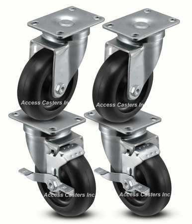 A35102 - AC Caster set for American Range, 2 swivel & 2 brake casters