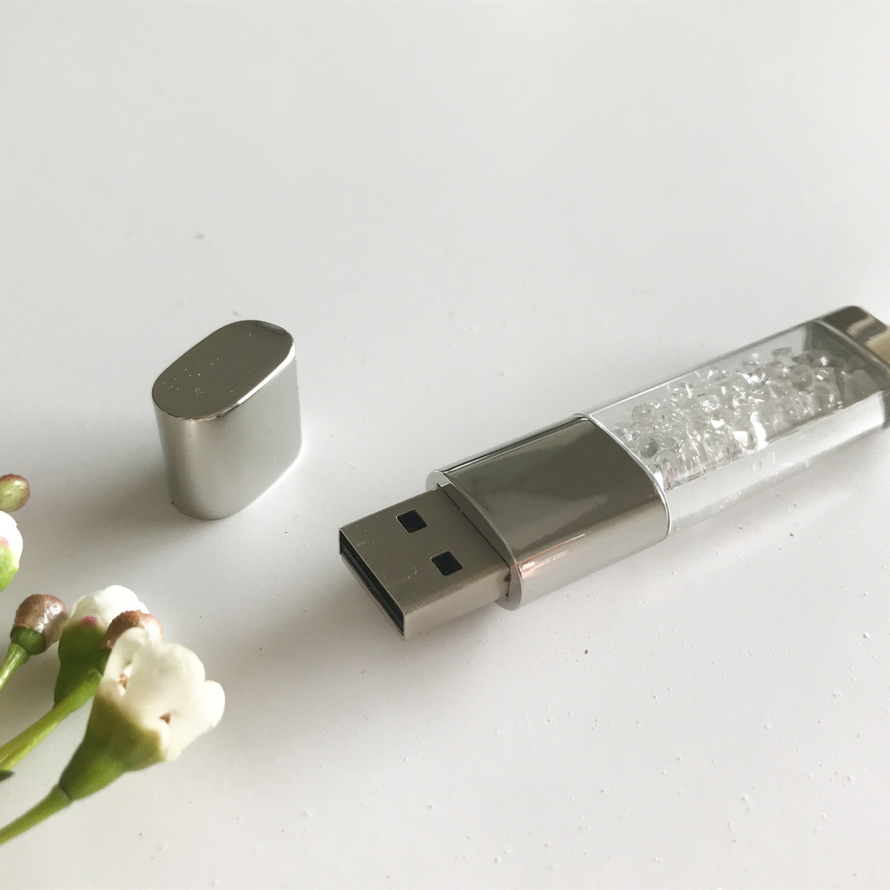 Crystal Diamond Clear Sparkle USB flash drive by Keepsake Creative