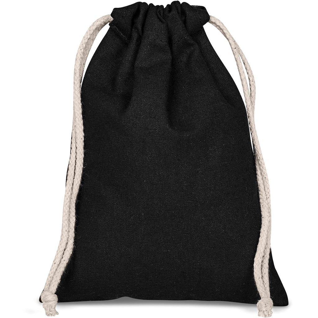 Small Black Cotton Canvas Drawstring Bags from Keepsake Creative