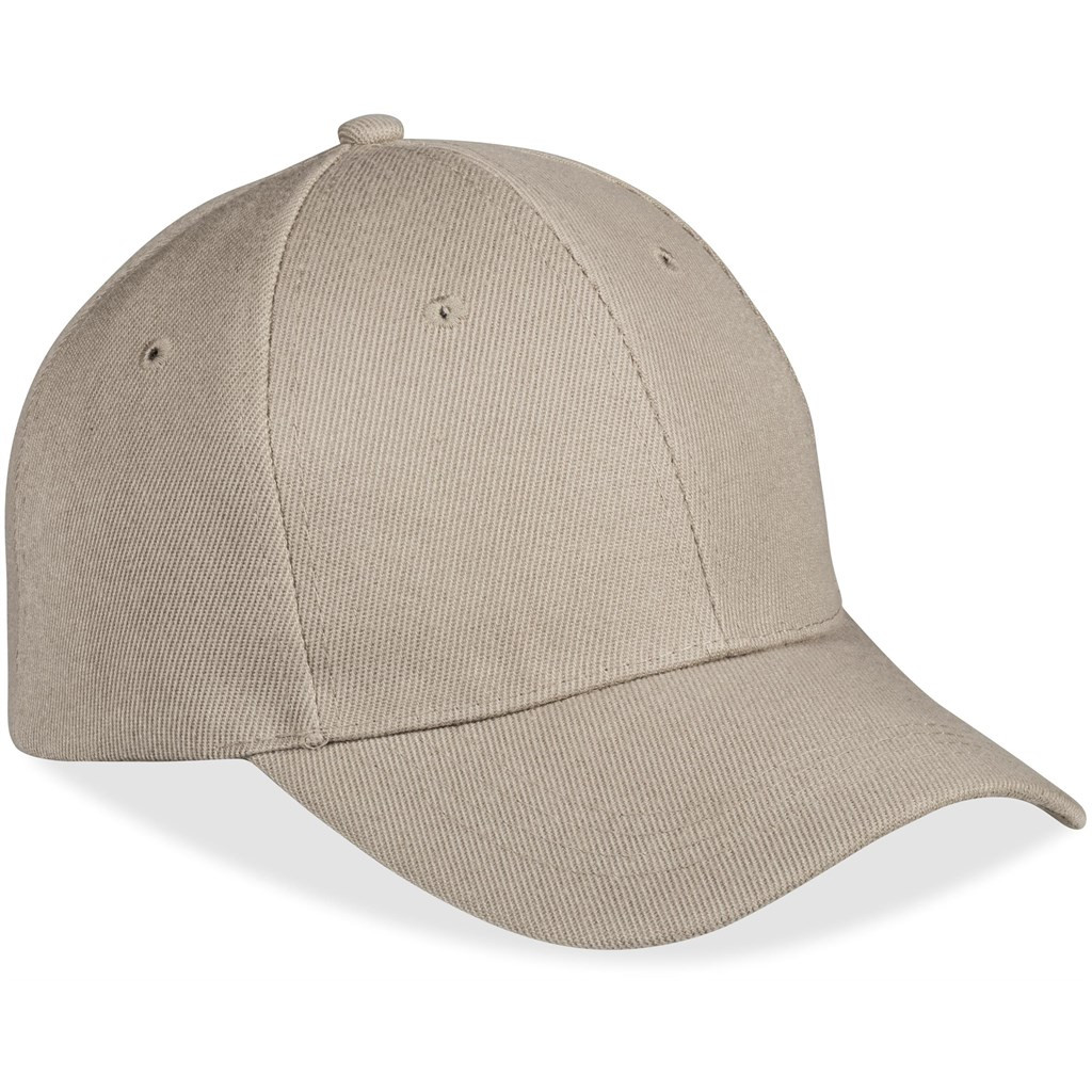 Easy care peak cap made with water repellent acrylic fabric ...