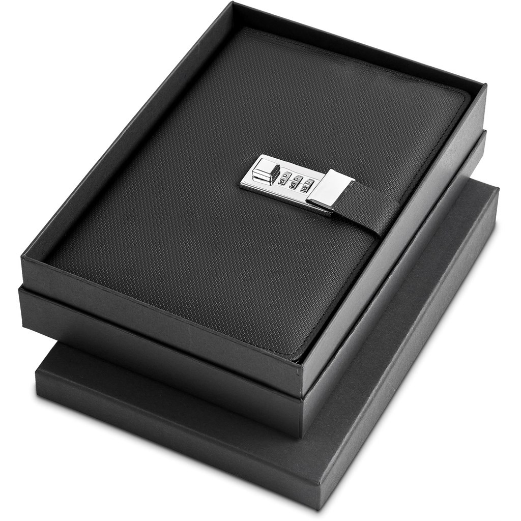 Executive Style A5 Hardcover Notebook with Code Lock - Custom logo ...