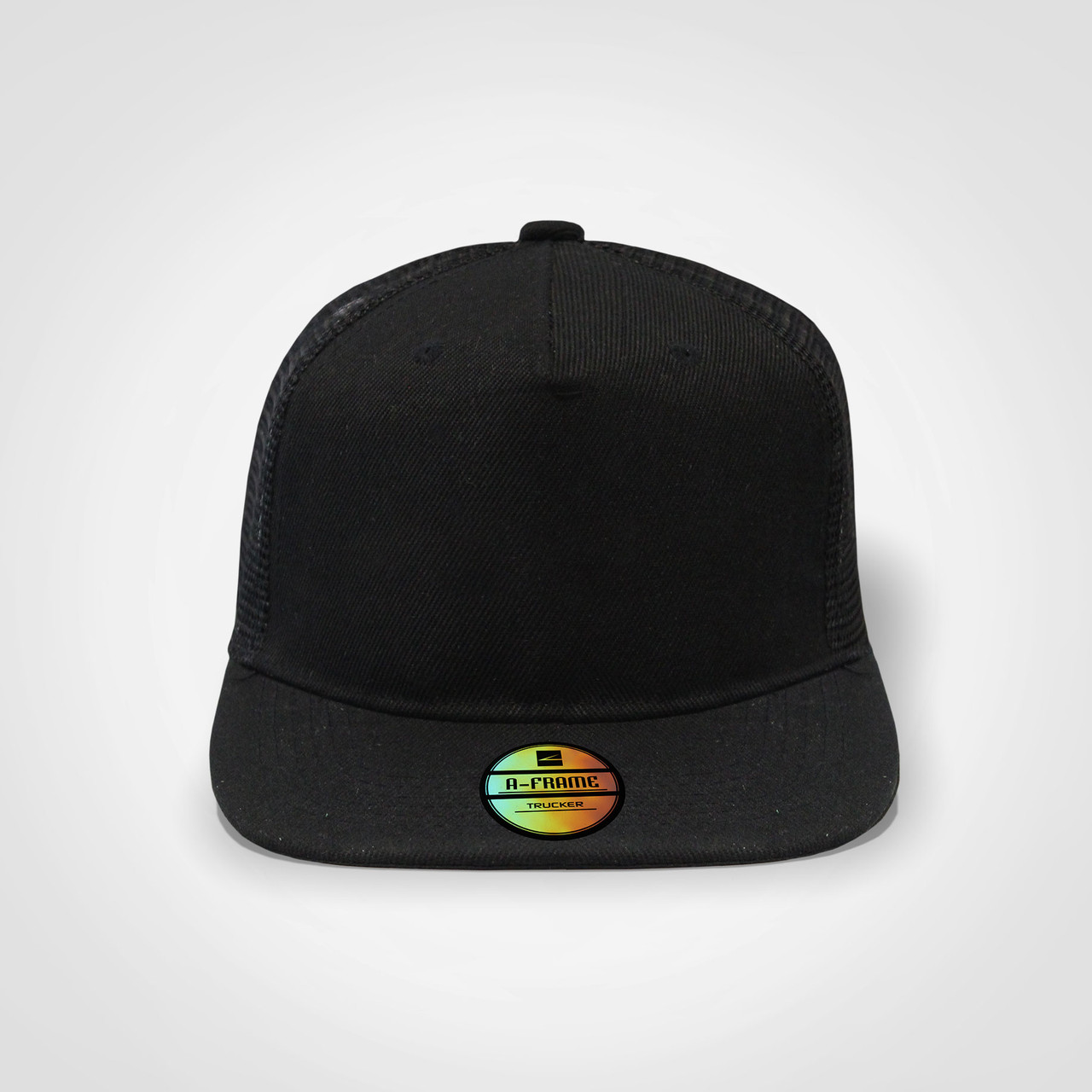 A-Frame acrylic & mesh Flat Peak Trucker Caps - Custom Branded