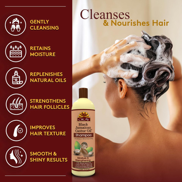 OKAY BLACK JAMAICAN CASTOR OIL MOISTURE GROWTH SHAMPOO 33oz
