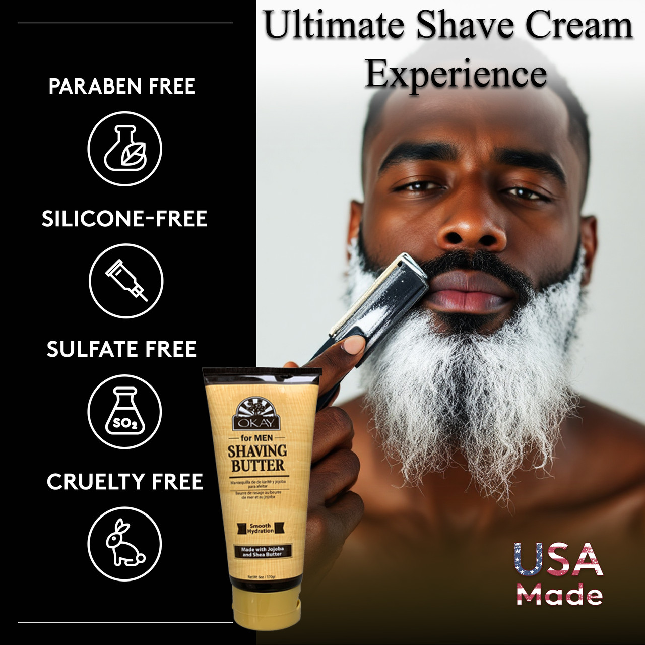 OKAY Men's Shaving Butter - 6 oz / 177 ml - OkayPureNaturalsB2B.com