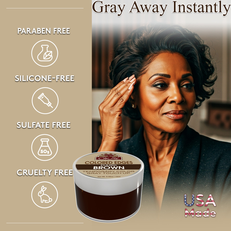 Edge Control, Dark Brown Temporary Color and Gray Touch Up. Tame Unruly ...
