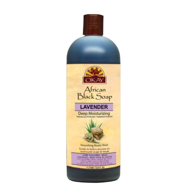 OKAY Pure Naturals African Black Soap with Lavender - 33.8 oz / 1 Liter ...