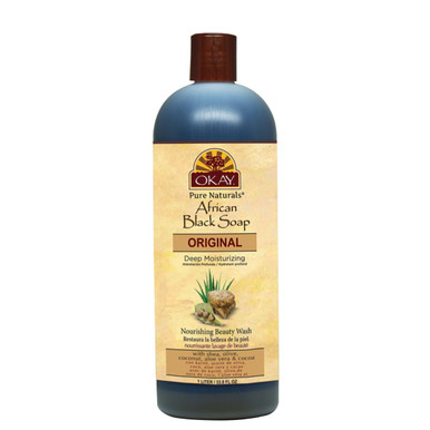 OKAY Pure Naturals African Black Soap - 33.8 oz / 1 Liter ...