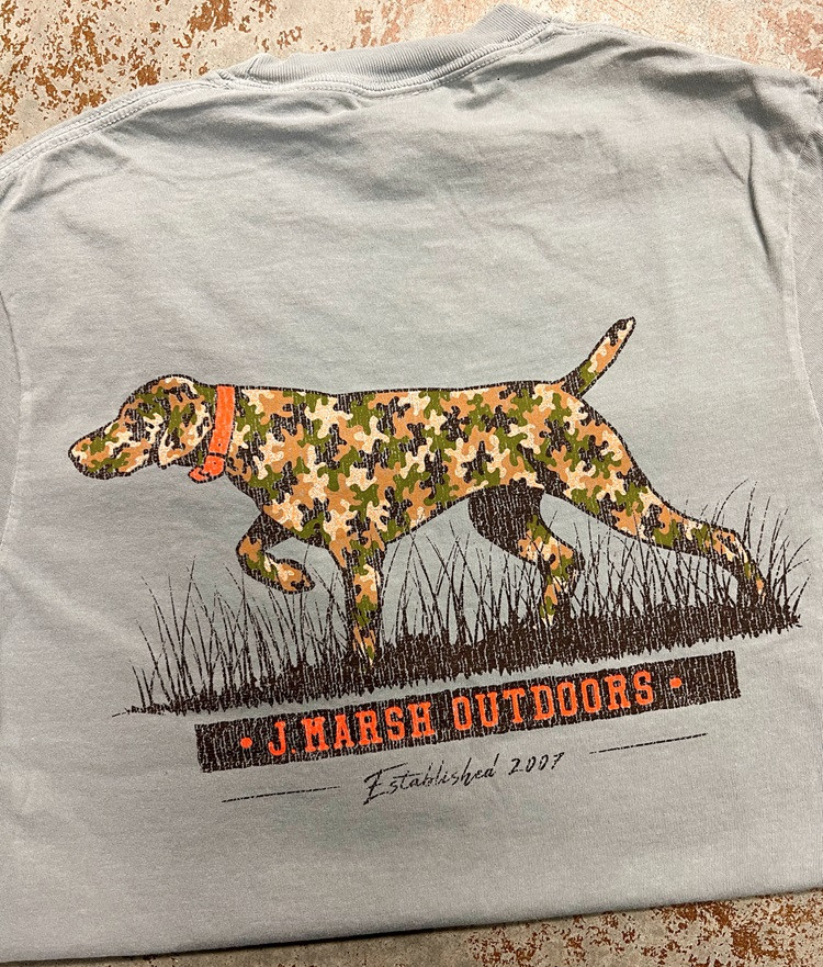 J MARSH OLD SCHOOL POINTER T-SHIRT GRANITE - Pee Dee Outfitters
