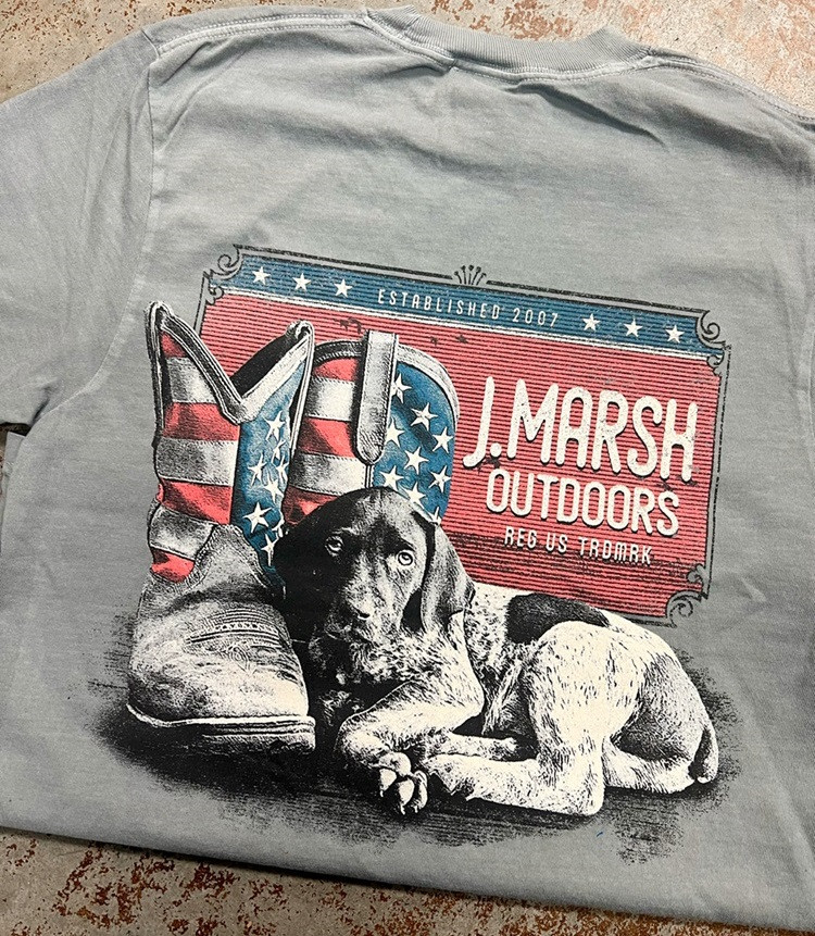 J MARSH BOOTS OF FREEDOM T-SHIRT GRANITE - Pee Dee Outfitters