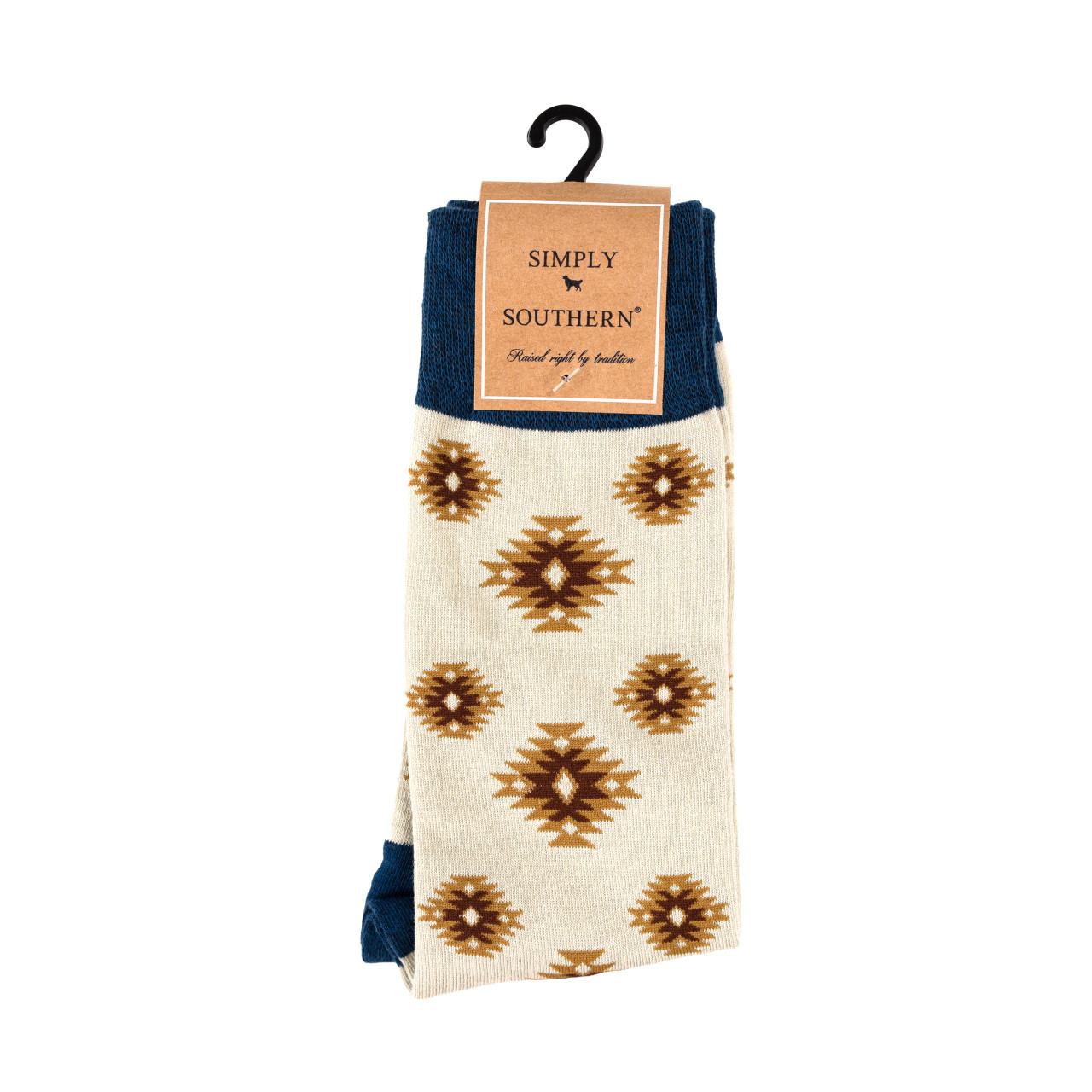 SIMPLY SOUTHERN MEN'S SOCK CREAM AZTEC - Pee Dee Outfitters
