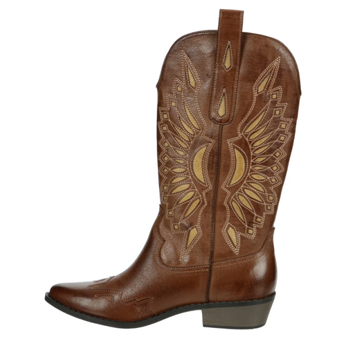 COCONUT BANDERA CNTRST COWBOY BOOT CHOCO/BEIGE - Pee Dee Outfitters
