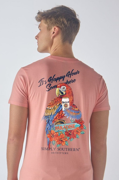 SIMPLY SOUTHERN HAPPY HOUR T-SHIRT PEACH - Pee Dee Outfitters