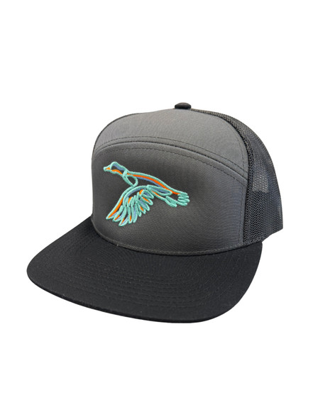 TAILORED SOUTH 6 PANEL NEON DUCK HAT CHARCOAL/BLACK TS128A - Pee Dee ...