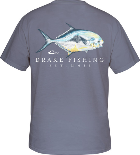 DRAKE POMPANO T-SHIRT SLATE - Pee Dee Outfitters