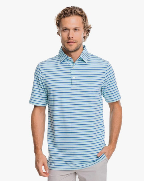 SOUTHERN TIDE RYDER HEATHER KENDRICK PERF POLO HEATHER BALTIC TEAL ...