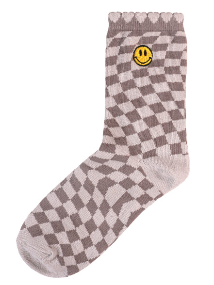 SIMPLY SOUTHERN RUFFLE SOCKS GRAY CHECK - Pee Dee Outfitters