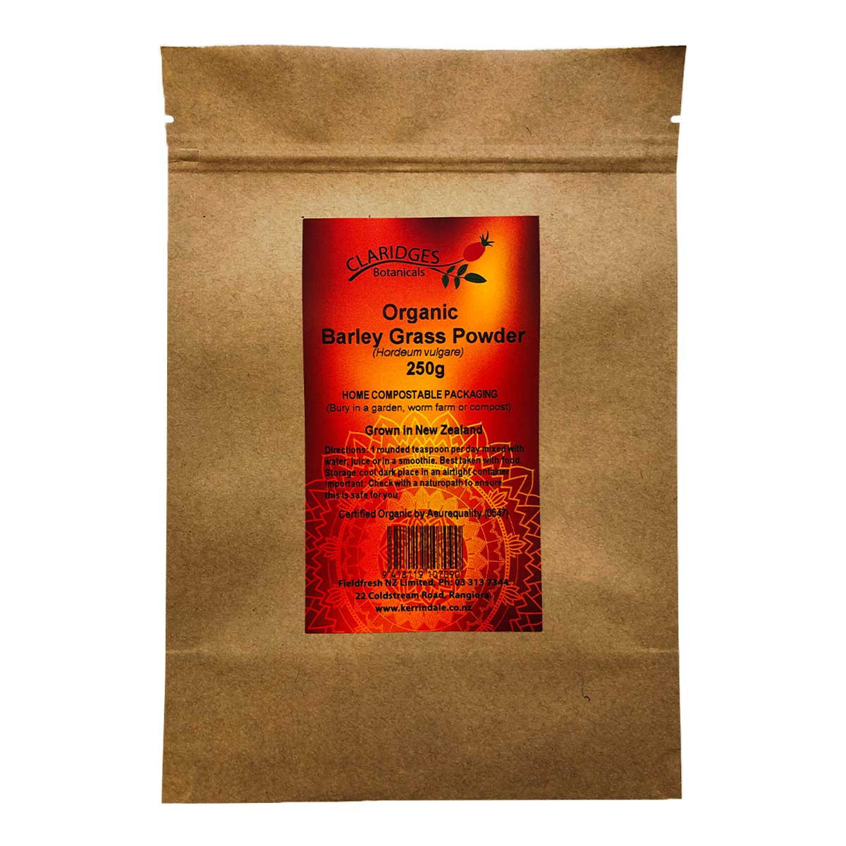 Buy Barley Grass Powder - certified organic by Claridges Botanicals I ...