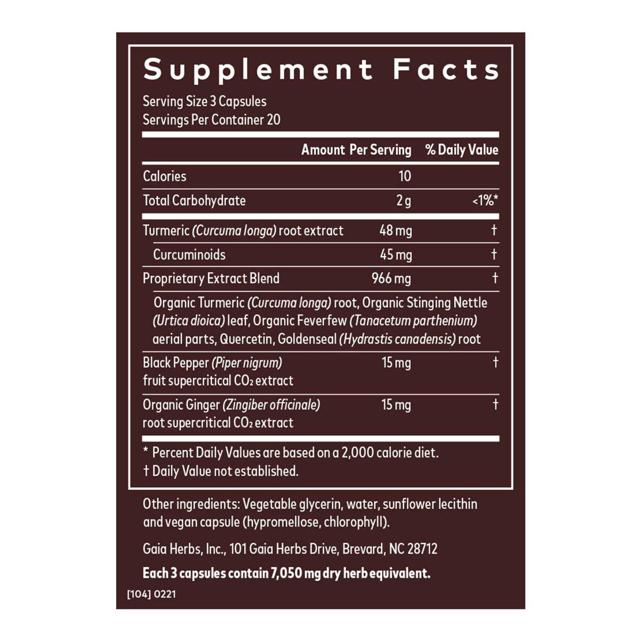 Buy Turmeric Supreme Sinus Support By Gaia Herbs I Healthpost Nz