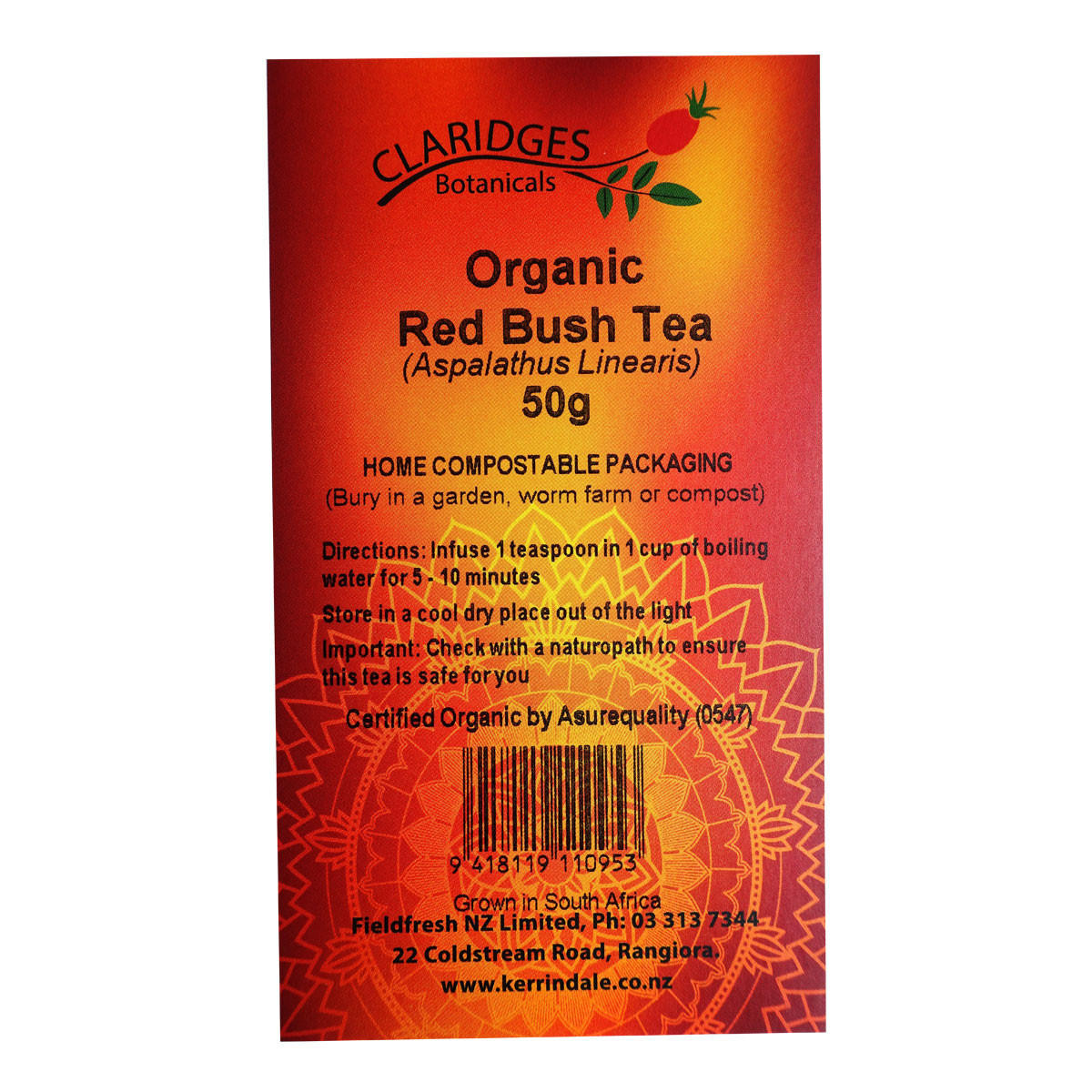 Buy Red Bush Tea - Loose Organic by Claridges Botanicals I HealthPost NZ