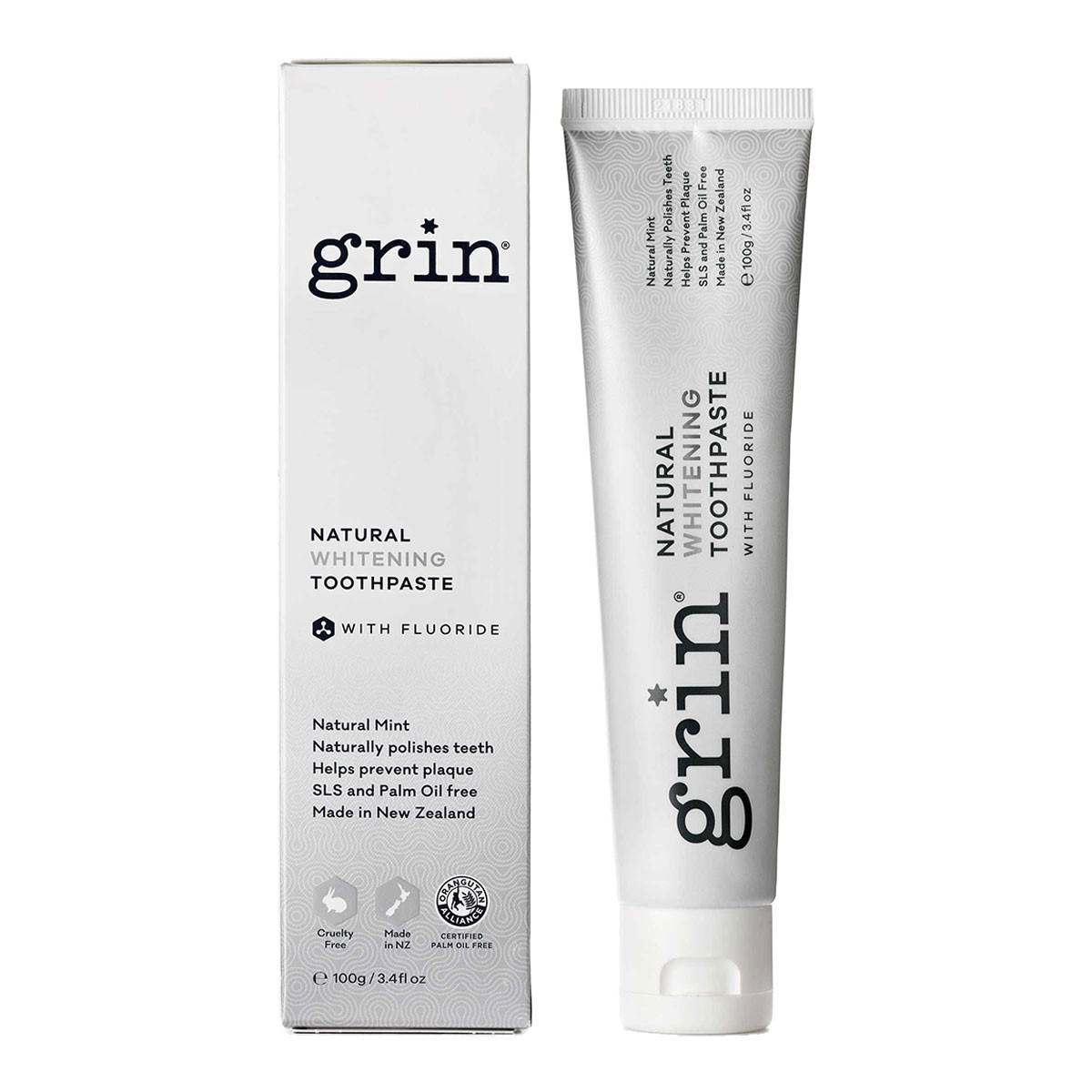 Buy Natural Whitening Toothpaste with Fluoride by Grin I HealthPost NZ