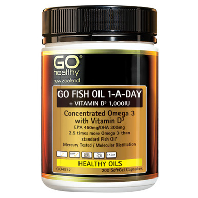 Buy Go Fish Oil 1-A-Day + Vitamin D3 1,000IU by GO Healthy I HealthPost NZ