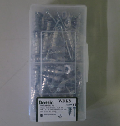Dottie WDK8 #8 Wall Driller Anchor Kit (Includes Phillips Bit)